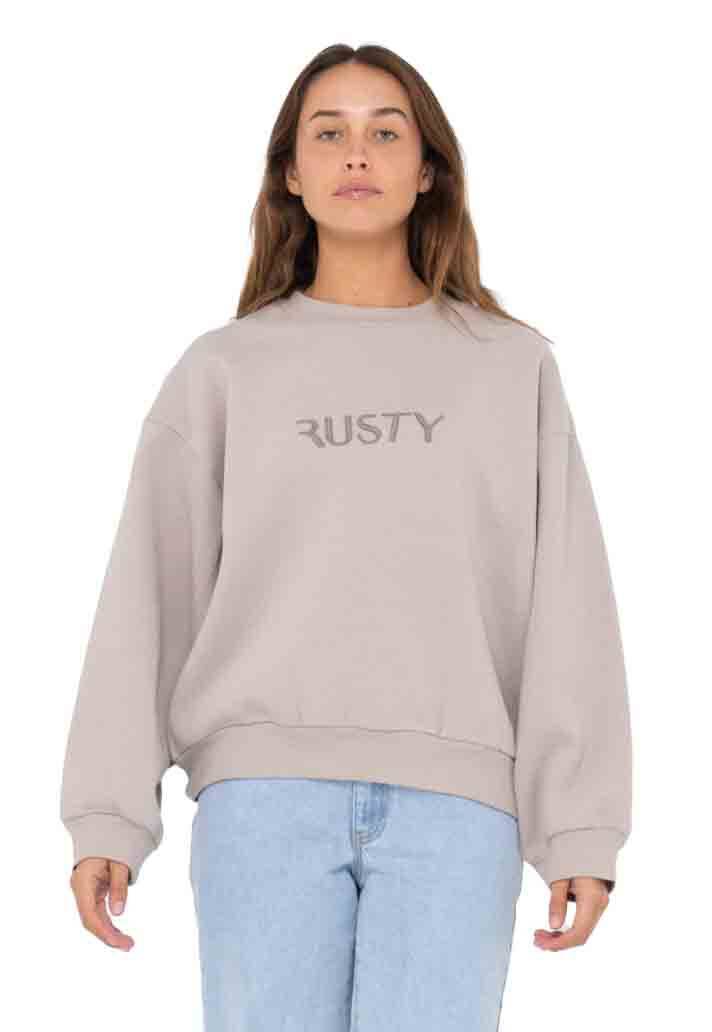 RUSTY SIGNATURE OVERSIZED CREW - Womens-Hoods & Crews : Soul and Co ...